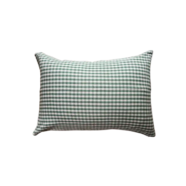 KD WEAVE Gingham Pillow Covercover Only - Olive - 16 X 23