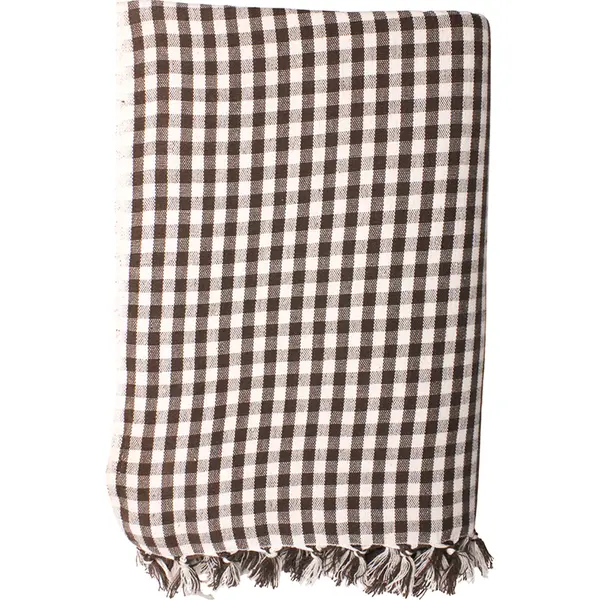 KD WEAVE Gingham Tablecloth - Chocolate