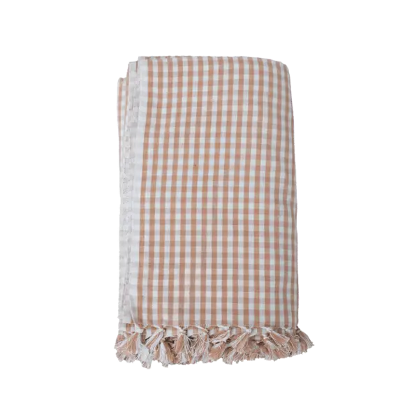 KD WEAVE Gingham Tablecloth - Tan