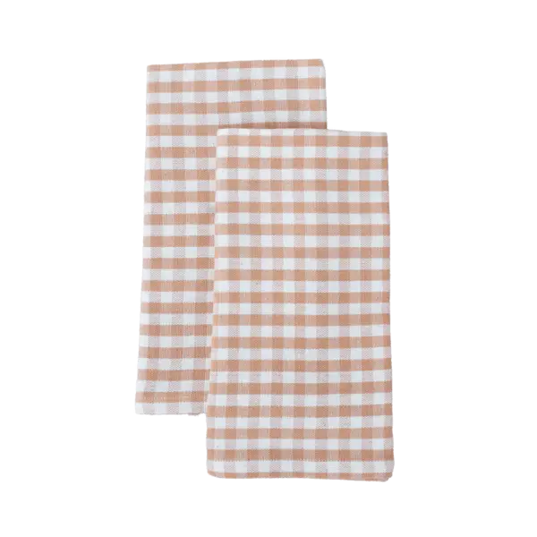 KD WEAVE Gingham Napkinset Of 2 - Tan