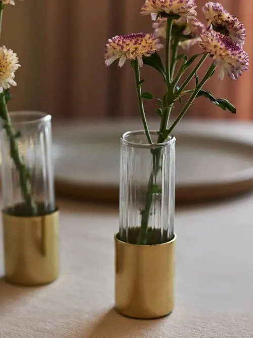 FLECK Fluted Glass Bud Vasesset Of 4