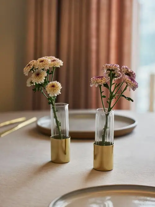 FLECK Fluted Glass Bud Vasesset Of 4