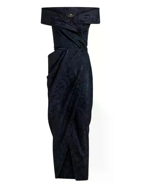 green emerald velvet dress Etro Printed V-neck Silk Dress  Runway Catalog