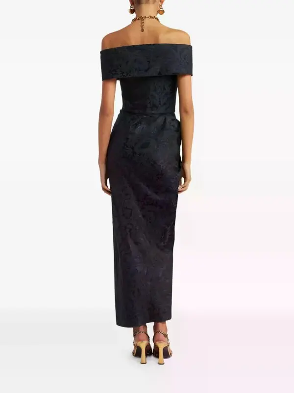 Etro Silk-blend Jacquard Evening Dress With Draped Detail And Slit