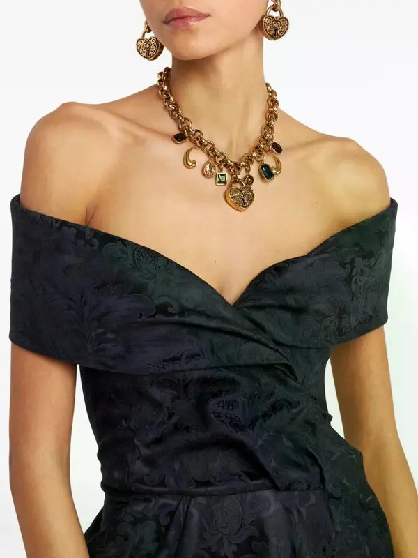 Etro Silk-blend Jacquard Evening Dress With Draped Detail And Slit