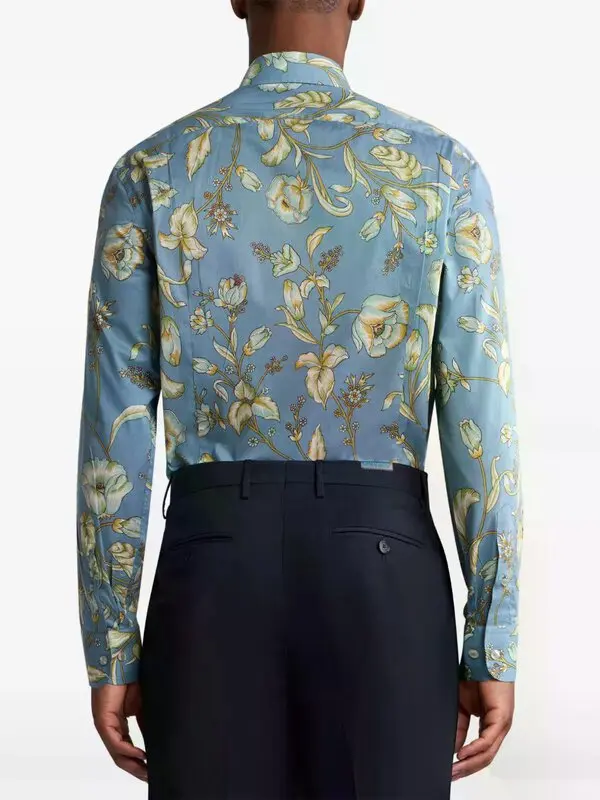 Etro Floral-print Shirt - Blue