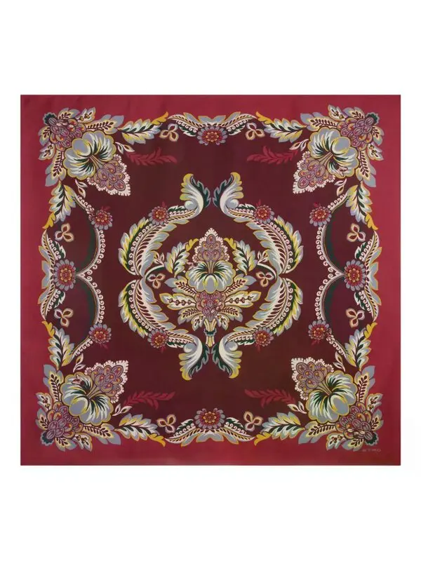 Etro Flower-print Silk Scarf - Red