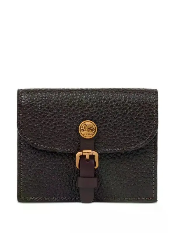 Etro Pony Leather Card Holder - Brown