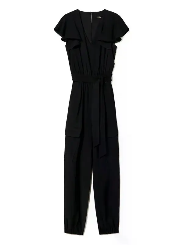 TWINSET Flutter-sleeved Cargo Jumpsuit - Black