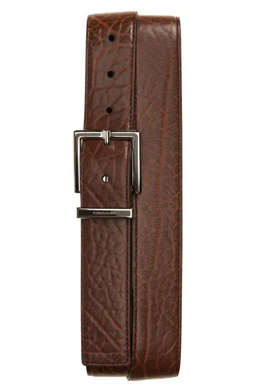 FERRAGAMO Leather Belt - Naturale/nero