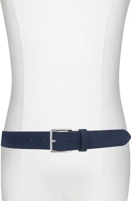 Vince Nubuck Leather Belt - Coastal/palladium