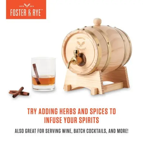 FOSTER & RYE Whiskey Barrel Drink Dispenser