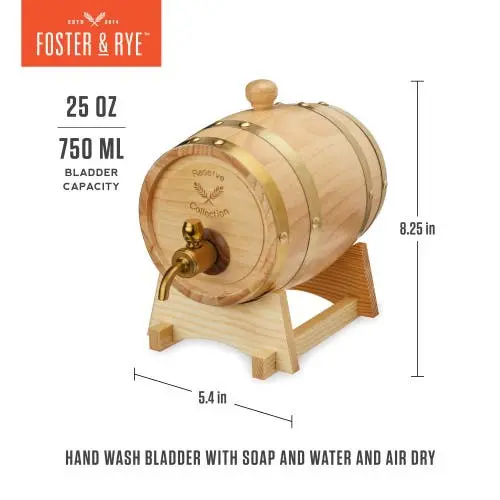 FOSTER & RYE Whiskey Barrel Drink Dispenser