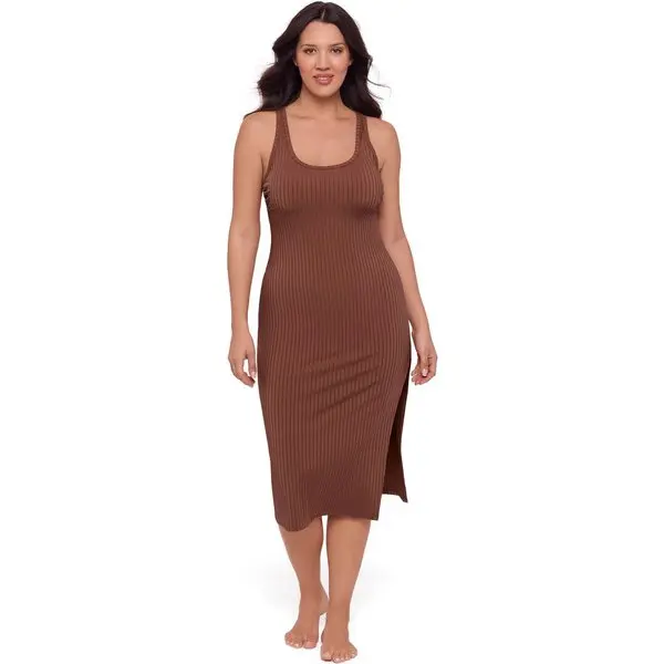 S3 APPAREL Ribbed Midi Dress - Latte