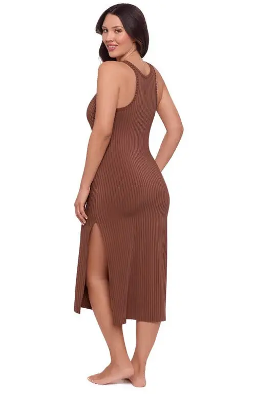S3 APPAREL Ribbed Midi Dress - Latte