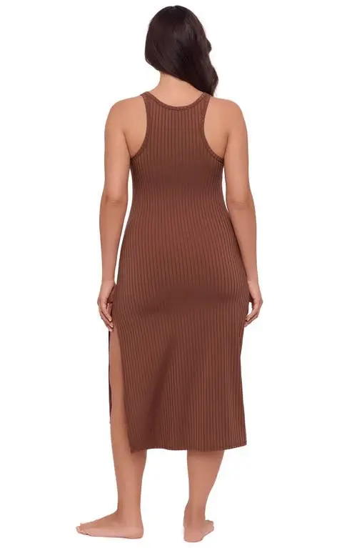 S3 APPAREL Ribbed Midi Dress - Latte