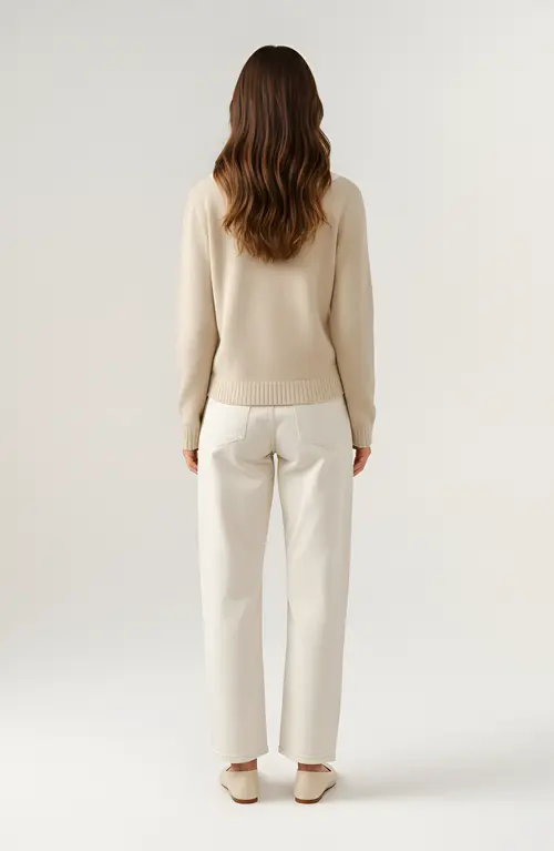 MODENAIRE Cropped Knit Cardigan With Contrast Collar