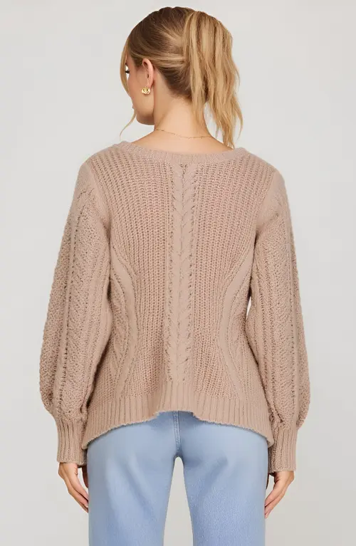 MODENAIRE Cable Knit Cardigan With Tie-front