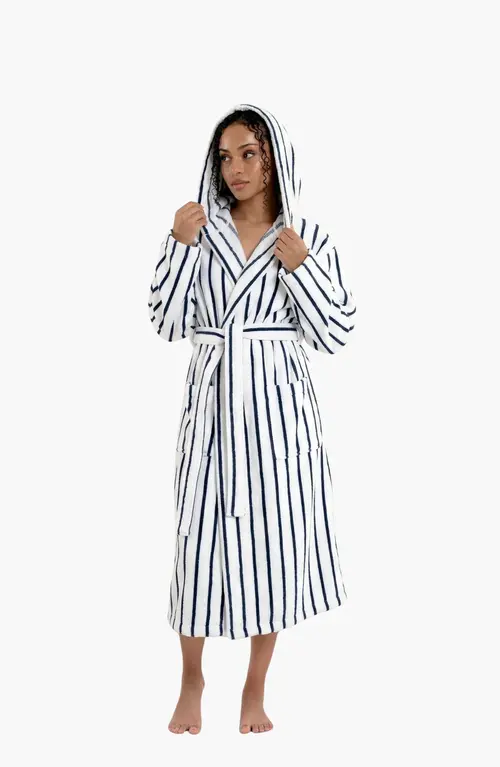ITALIC Ultraplush Australian Cotton Bathrobe - Dusk/white