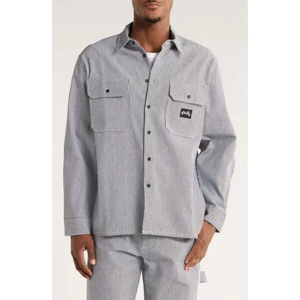 STAN RAY Utility Stripe Oversize Button-up Shirt