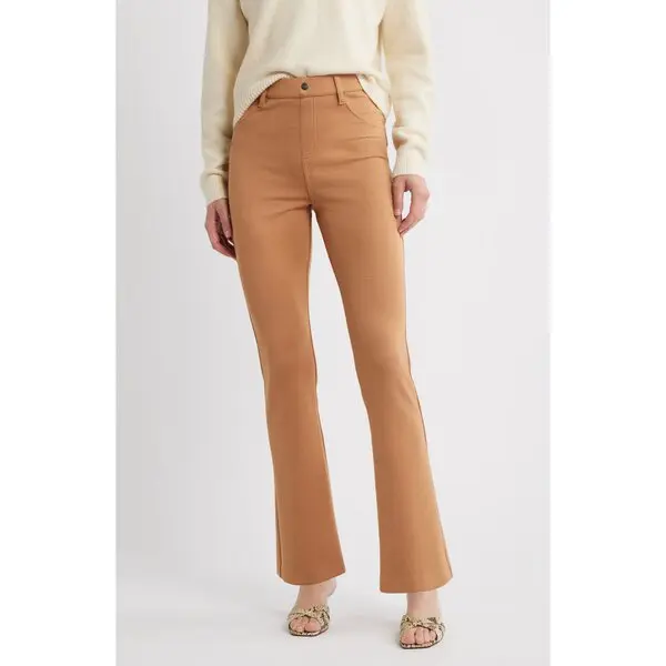 Hue High-rise Bootcut Trousers - Tobacco Brown