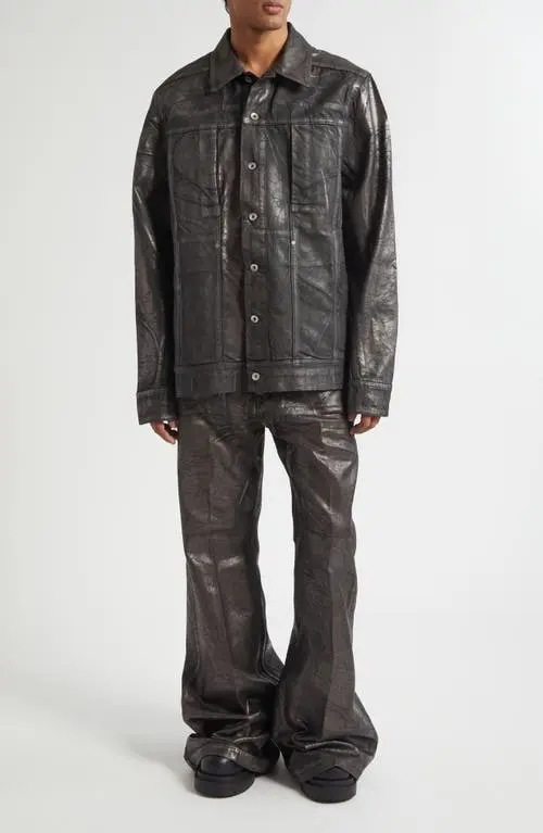 Rick Owens Lido Worker Coated Denim Jacket
