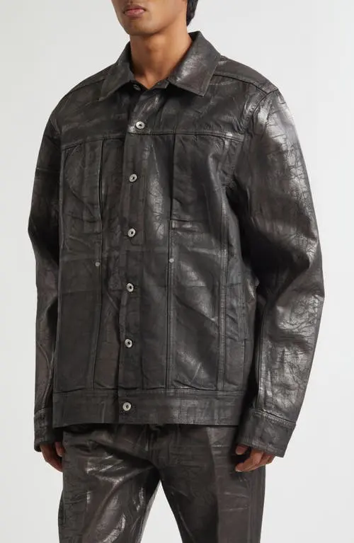 Rick Owens Lido Worker Coated Denim Jacket