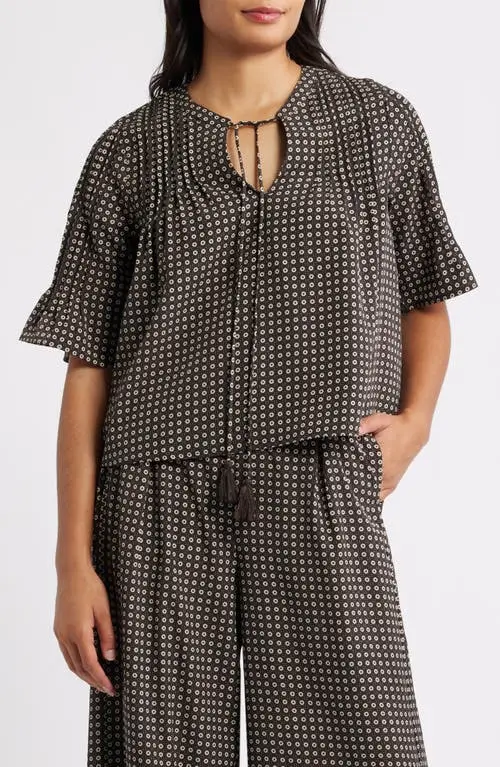 Bobeau Dot Print Blouse