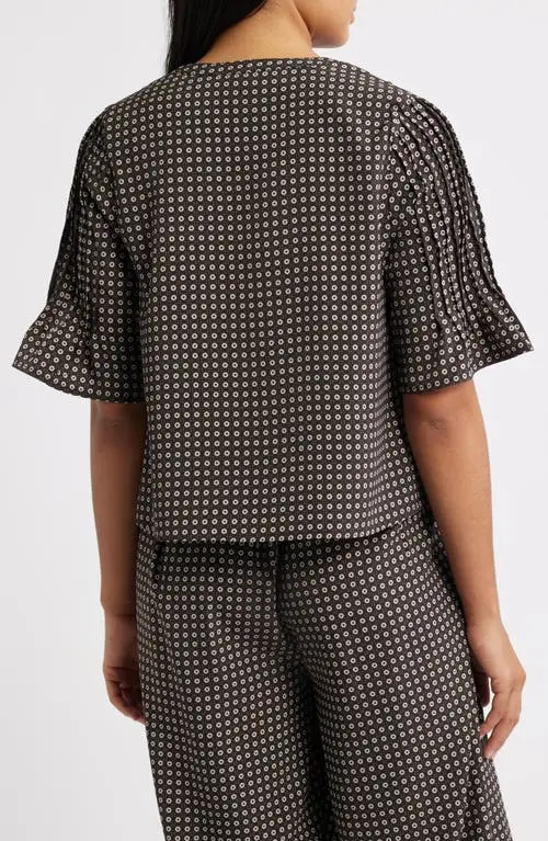 Bobeau Dot Print Blouse