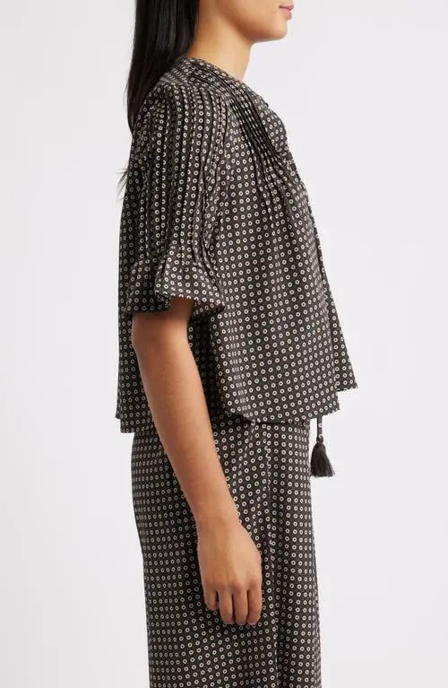 Bobeau Dot Print Blouse