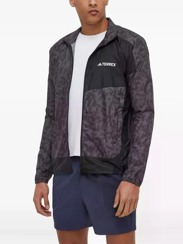 Adidas Abstract-print Zip-up Jacket