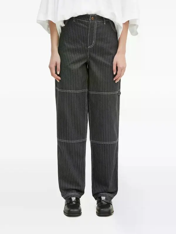 Adidas Pinstriped Panelled Trousers - Grey