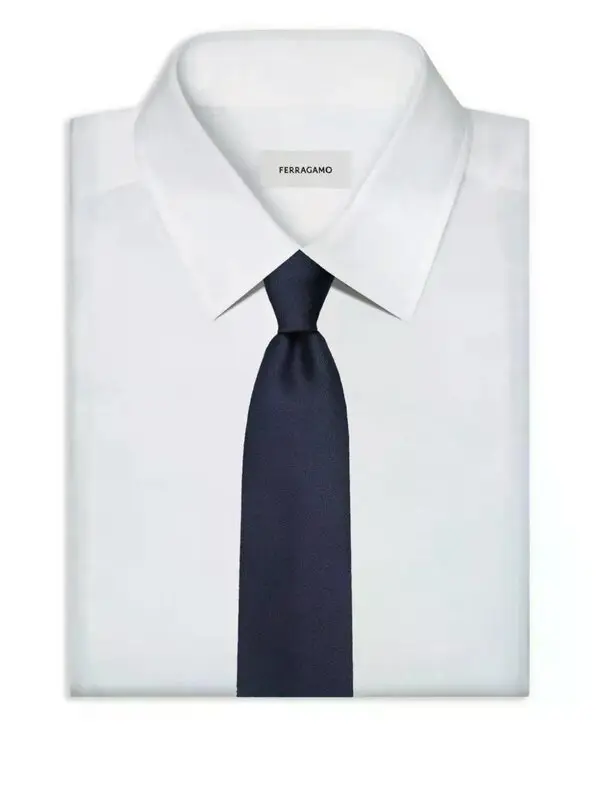 FERRAGAMO Twill-weave Silk Neck Tie - Blue