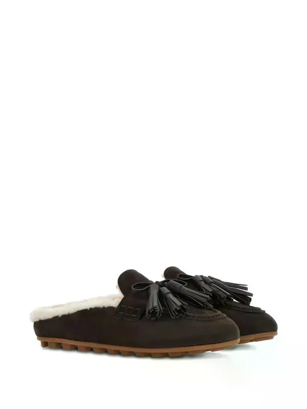 Hogan Suede Slippers - Brown