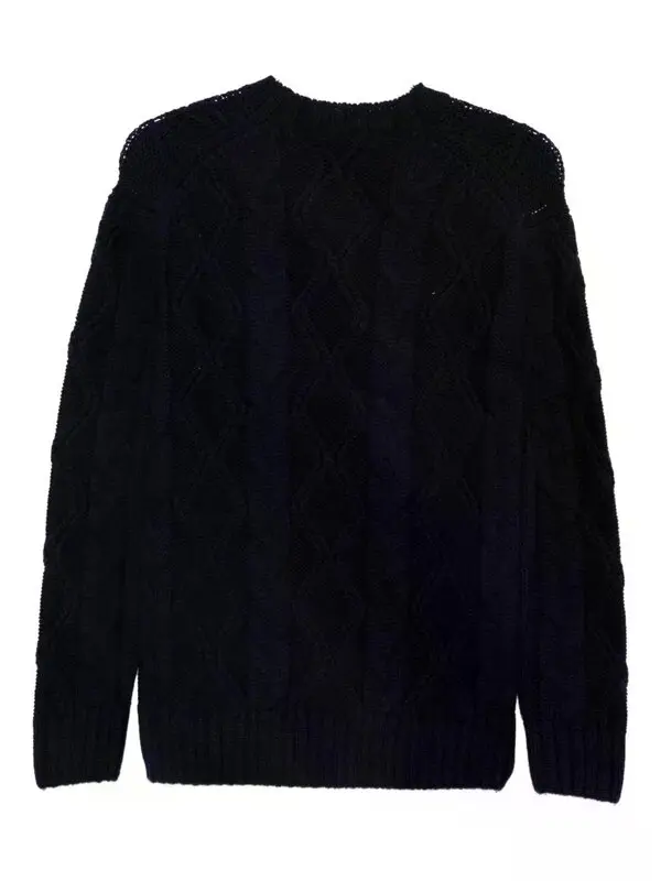 Paul & Shark Merino Wool Cable Knit Sweater - Black