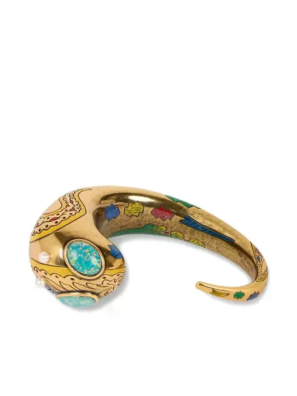 Etro Opal And Pearl Cuff Bracelet - Gold
