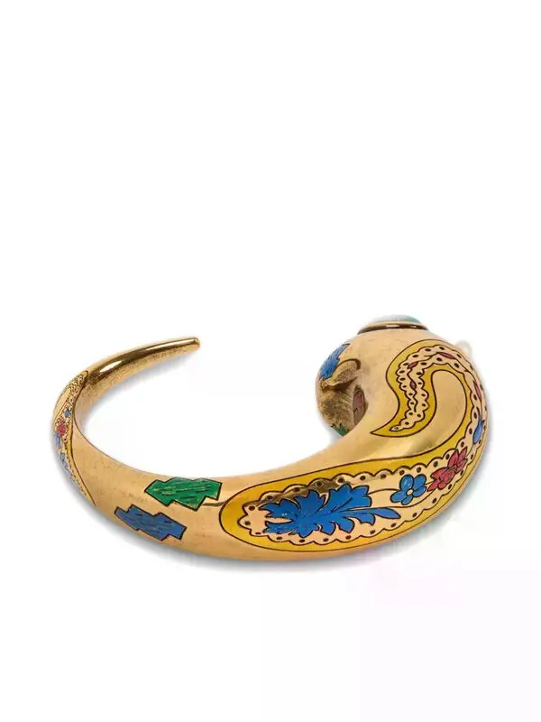 Etro Tone Paisley Pattern Bangle Bracelet With Embellished Details