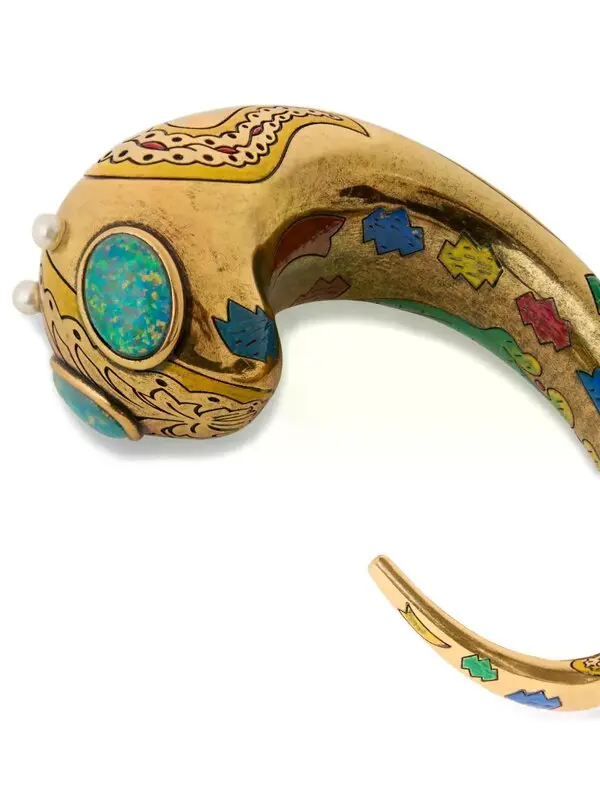 Etro Tone Paisley Pattern Bangle Bracelet With Embellished Details