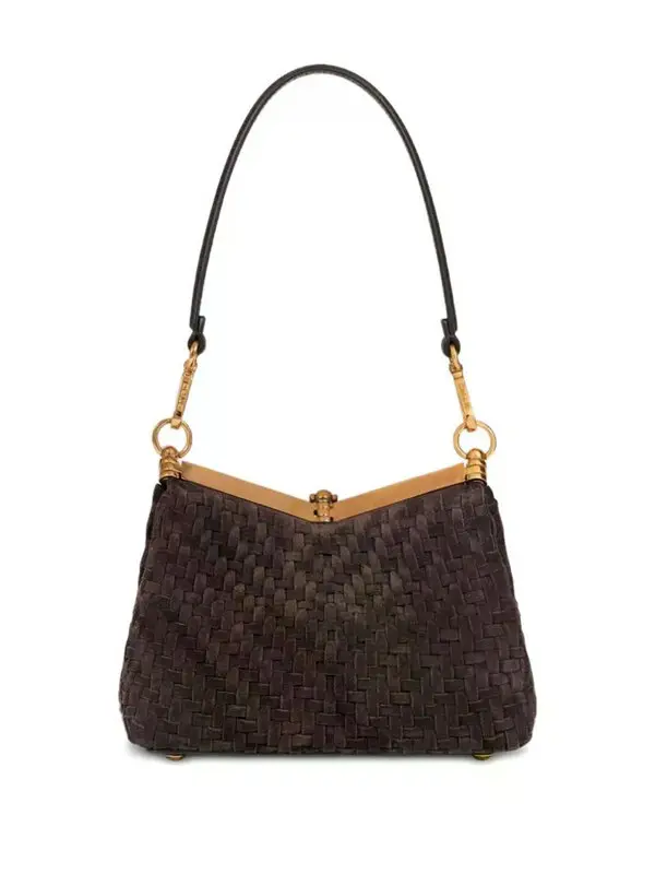 Etro Woven Suede Shoulder Bag - Brown
