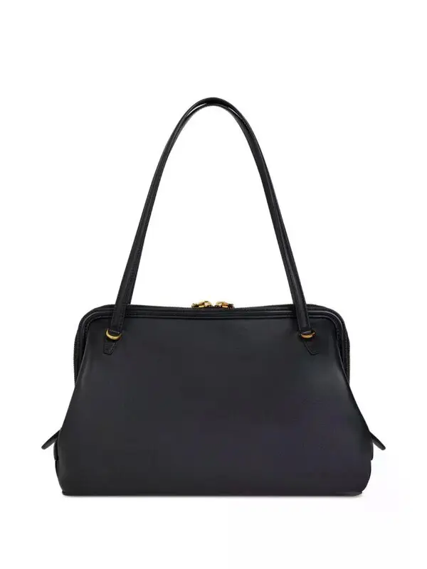 Etro Embroidered Leather Shoulder Bag - Black