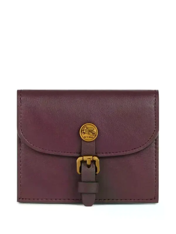 Etro Small Pony Leather Card Holder - Red