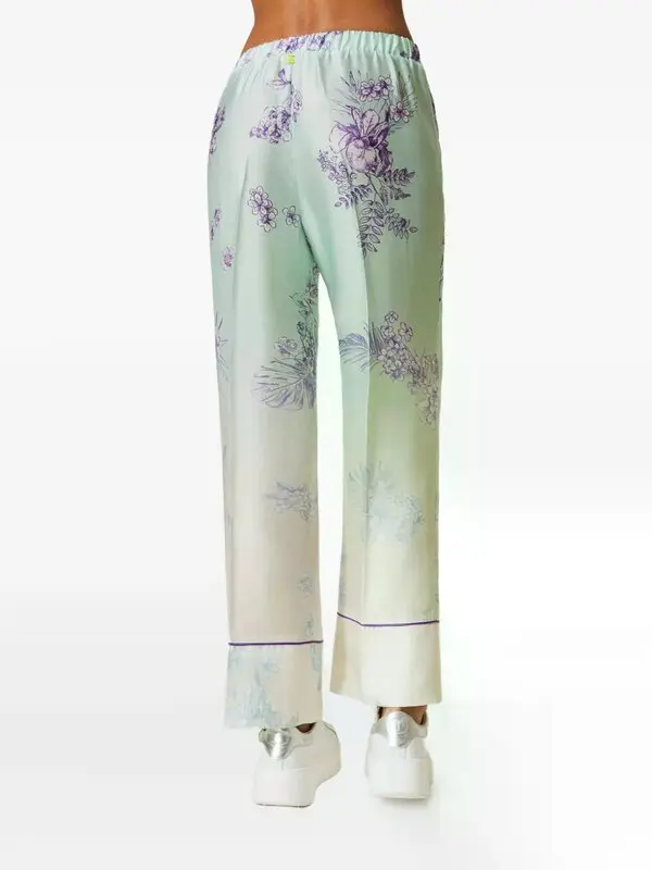 TWINSET Floral-print Straight-leg Trousers