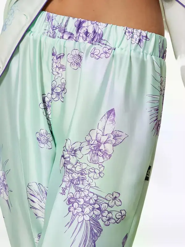 TWINSET Floral-print Straight-leg Trousers