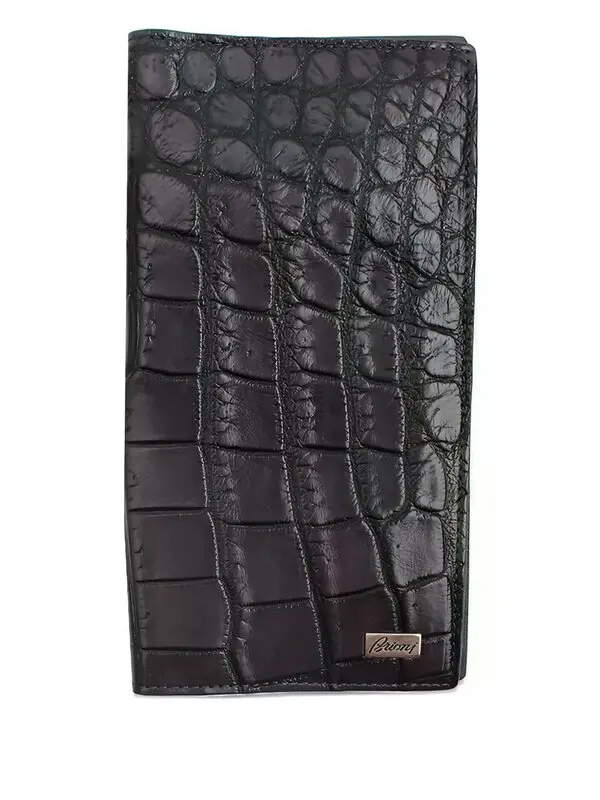 Brioni Crocodile-embossed Leather Wallet - Black