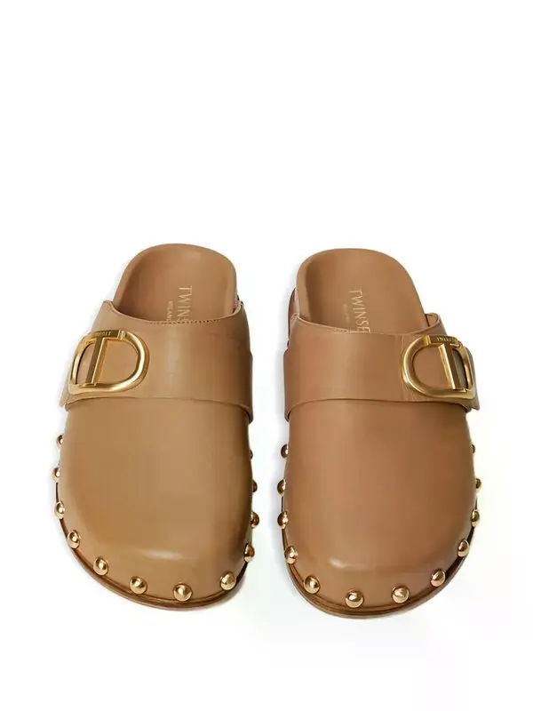 TWINSET Oval-t Studded Mules