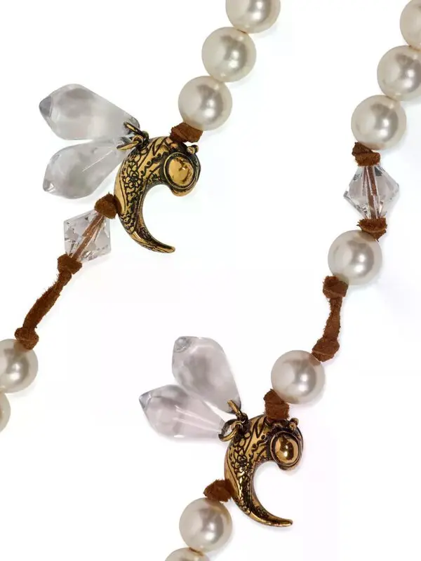 Etro Pearl And Bee Embellished Necklace