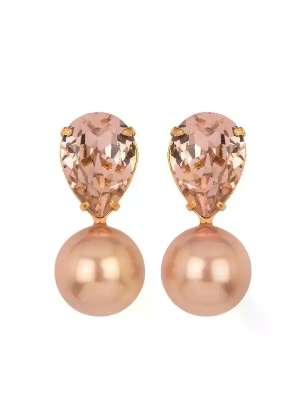 JENNIFER BEHR Cimone Teardrop Pearl Earrings - Pink