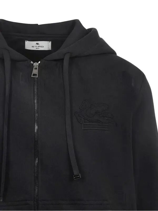 Etro Zip-up Cotton Hoodie With Pockets