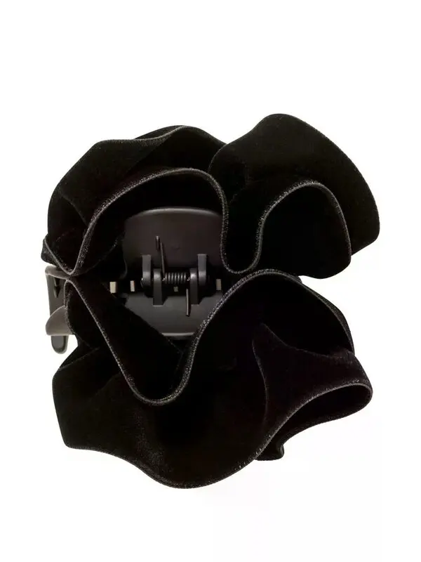 JENNIFER BEHR Velvet Ruffled Jaw Clip - Black
