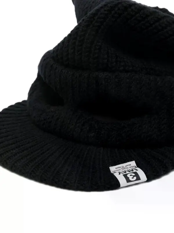 Mihara Yasuhiro Masked Knit Cap - Black